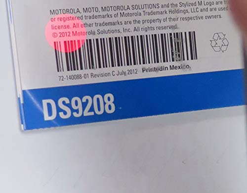 Zebra/Motorola Symbol DS9208 Handheld 2D Barcode Scanner with USB Cable ...