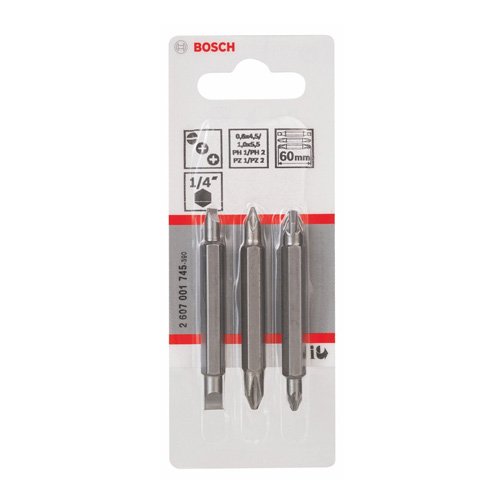 Bosch Professional Bosch 2607001745 3-Piece Double-Ended Bit Set x H LS 06-1.0 PH1-2 P: Amazon ...
