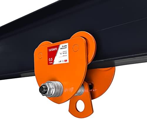 YATOINTO 1100LBS Beam Trolley, 0.5 Ton Capacity 4 Wheels Push Manual ...