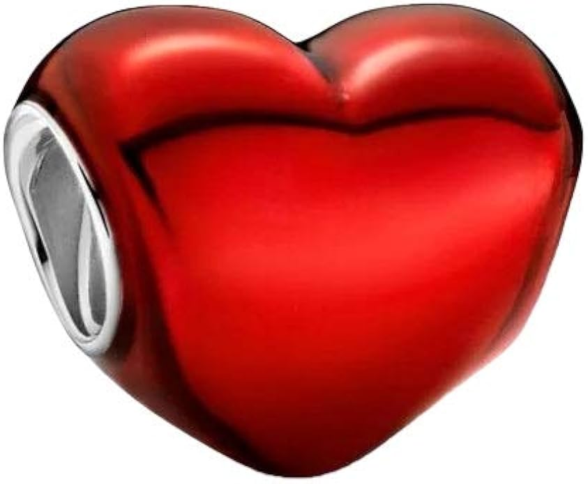 Amazon.com: PANDORA Metallic Red Heart Charm: Jewelry