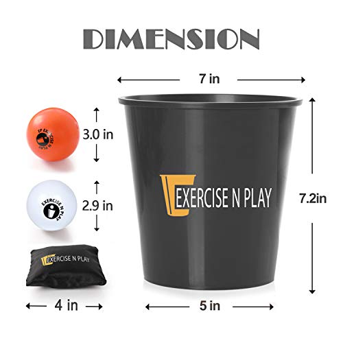 12 Pack Giant Buckets and Balls Yard Tossing Game Set with Carrying Bag ...