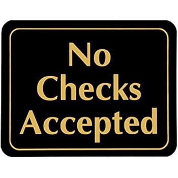 Amazon.com : No Personal Checks Accepted 10"x14" Heavy Duty Plastic ...