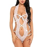 Avidlove Women One Piece Lingerie Deep V Lace Bodysuit Babydoll Teddy Underwear : Clothing ...