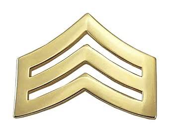 Amazon.com: Metal Rank Insignia, SGT. Chevron, Gold, PR : Clothing ...
