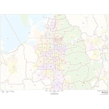 Amazon.com : Salt Lake County, Utah Zip Codes - 48" x 36" Paper Wall ...