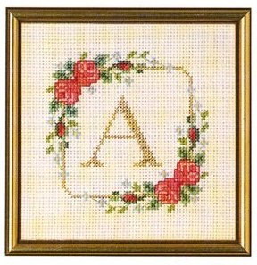 Initial Alphabet Cross Stitch Kit, 1 Individual Letter: Amazon.co.uk ...