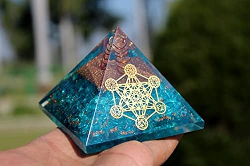 Jet Feroza Blue Onyx Orgone Metatron Pyramid 2.5 inch Energy 3rd Eye ...
