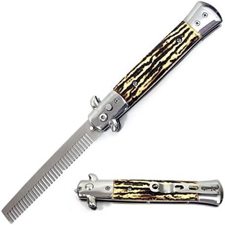 Le Fu Li Pocket Folding Flick Hair Comb For Beard, Mustache, Head Black ...