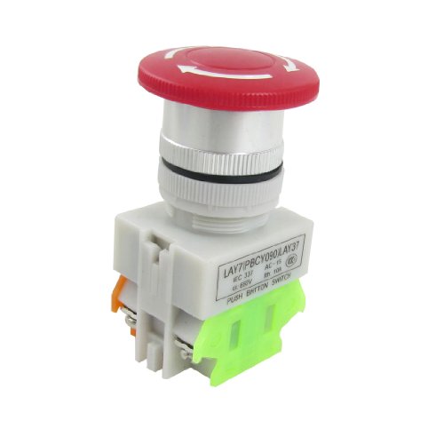 Buy uxcell Ui 660V Ith 10A Latching Red Emergency Stop Push Button ...
