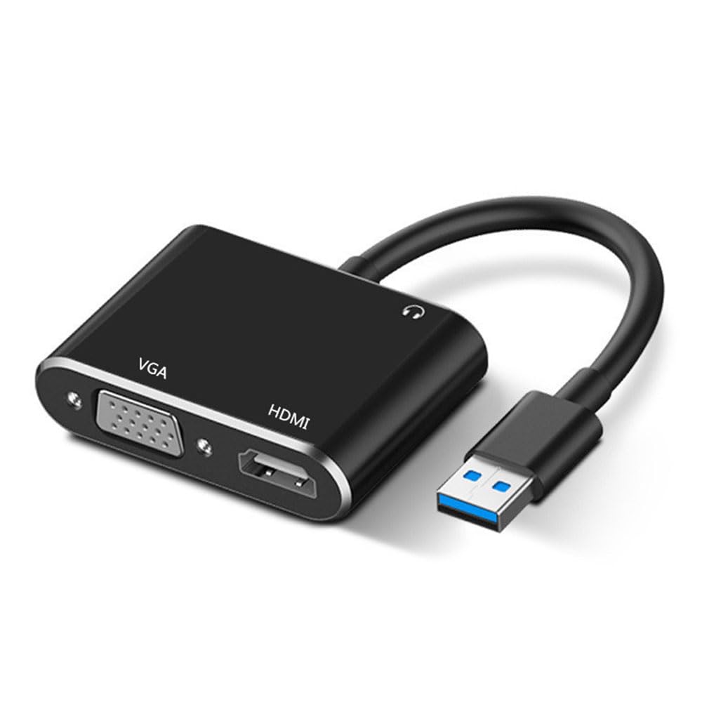 USB A 3.0 to HDMI Adapter for Windows 4K@30hz, HDMI & VGA Splitter Hub ...