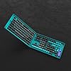 Akko Keyboard Keycaps Black&Cyan 197-Key ASA Profile PBT Double-Shot ...