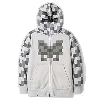 Amazon.com: Minecraft Skeleton Costume Boys Grey Hoodie (L): Clothing