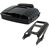 Amazon.com: TCMT Chopped Motorcycle Trunk Box Wrap-around Backrest ...