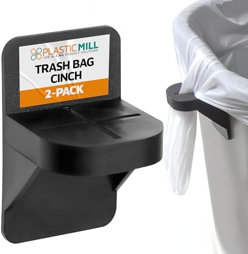 PlasticMill Trash Bags Cinch Black, 2 Pack, To Hold Garbage Bags In ...