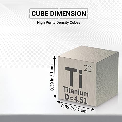Titanium Cube - Metal Element Cubes - Laser Engraved Density Cube Set ...