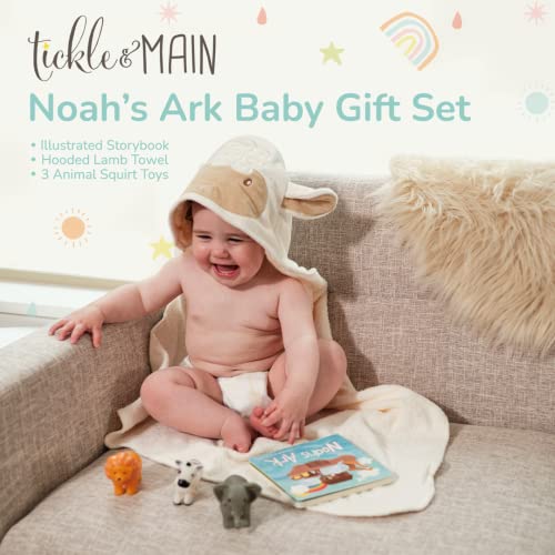 Tickle & Main Noahs Ark Toy Gift Set, 5-Piece Set Includes Book, Hooded Towel, & 3 Squirt Toys ...
