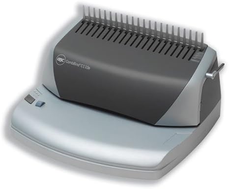 GBC CombBind C110E Electric Punch Comb Binding Machine with Anti-Jam Function (Punch Capacity 15 ...