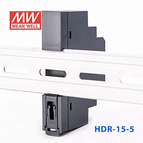 MEAN WELL HDR-15-5 Ultra Slim Step-Shape 1SU DIN Rail Power Supply, 5V ...