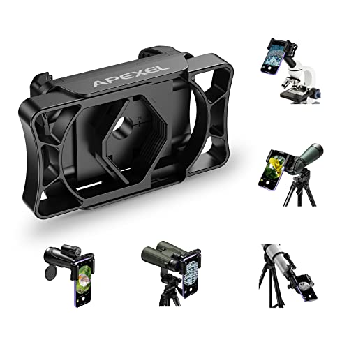APEXEL Telescope Phone Adapter, One-Piece Smartphone Binocular Photo ...