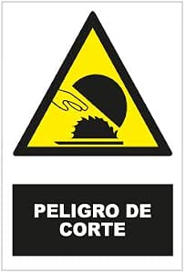 S21 Señalización ADR2285.G Señal peligro de corte, Multicolor: Amazon ...
