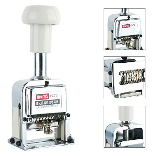 7 Digit Automatic Numbering Machine Self Inking Auto Jump Metal Number ...