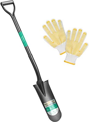 Finether Gardening Spade Shovel Narrow Spade with Tapered Head and D ...