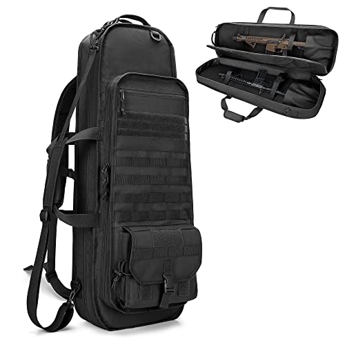 GOBUROS Tactical Rifle Bag Backpack Fits 32” Rifles, Soft Rifle Case ...