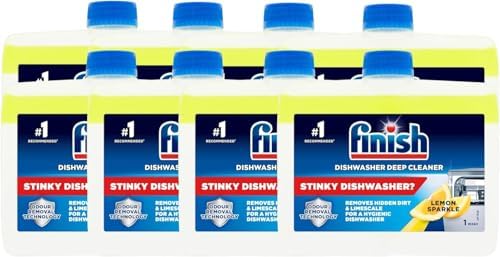 Finish Dual Action Dishwasher Cleaner Lemon Sparkle 250 ml (Pack of 8 ...