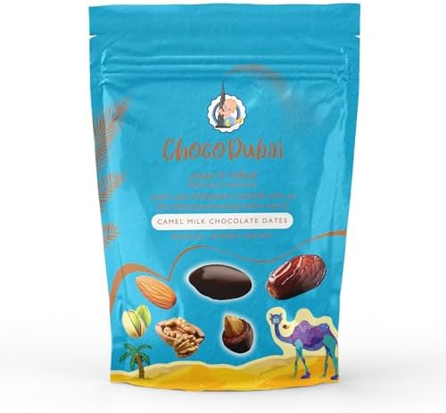 Choco Dubai Camel Milk Chocolate Dates Stuffed with Pistachio, Almond ...
