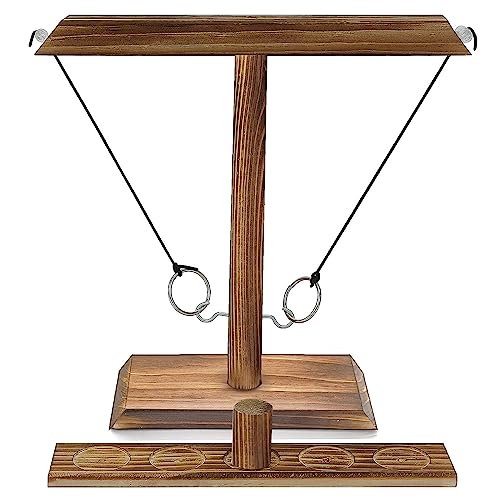 Ring Toss Games for Adults, Fun Hook and Ring Game, Handmade Wooden ...
