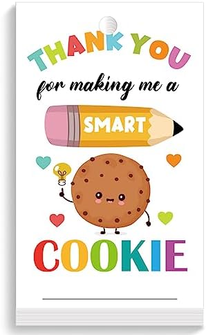 aPamr Teacher Appreciation Gift Tags Smart Cookie Writing Thank You Tag ...