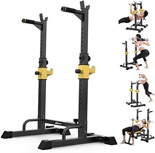 FHHY Multi-Function Barbell Rack, 250kg Capacity Dip Stand Home Gym ...