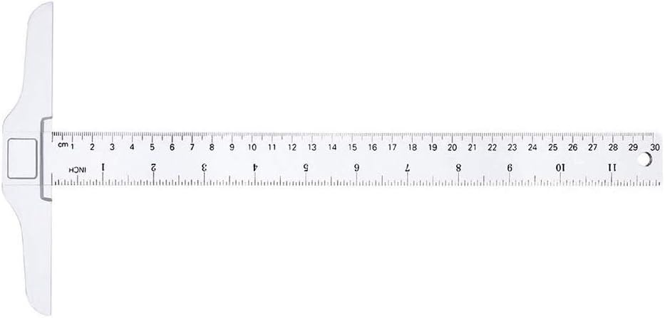 2 Pieces T-Shaped Ruler，Plastic T-Square Metric Ruler Double Side Scale ...