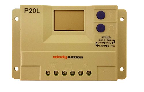 WindyNation P20L LCD 20A PWM Solar Panel Regulator Charge Controller ...