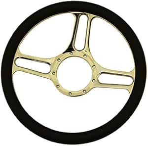 Amazon.com: 14" Chrome Billet Aluminum (9 Hole) Steering Wheel w/Half ...