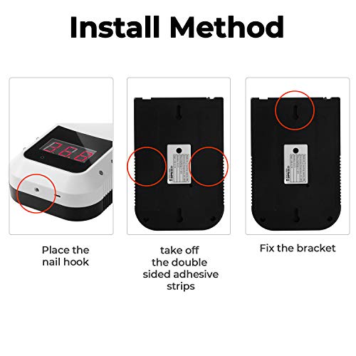 LETUSTO Wall-Mounted Infrared Forehead K3 Thermometer - Non-Contact Instant Reading Digital ...