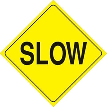 Amazon.com : Voss Signs Yellow Plastic Reflective Sign 12" Slow Down ...