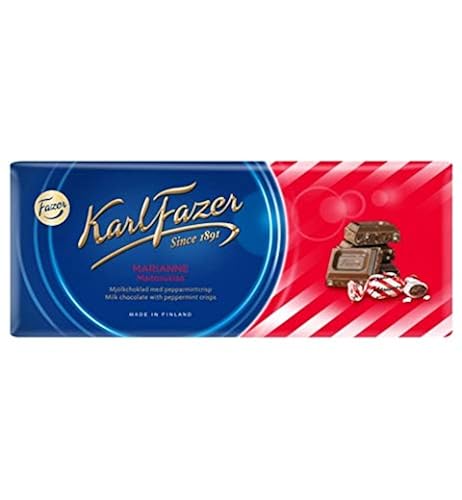 Fazer Karl Fazer Peppermint crisps in milk Chocolate 10 bars of 200g in ...