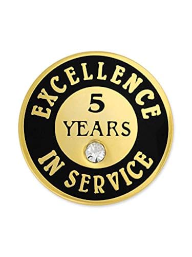 PinMart Gold Plated Excellence in Service Year Award Lapel Pin – Metal ...