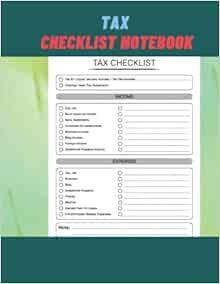 Tax Checklist Notebook: Tax Organizer | Simple Tax Preparation Guided ...