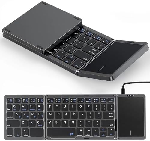 Arabic & English Foldable Bluetooth Keyboard with Touchpad ...