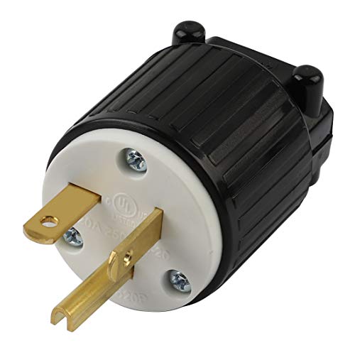 USA 3-Prong Male AC Plug, UL Nema 6-20P 3 Pole Straight DIY Rewirable ...