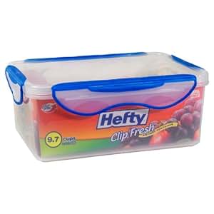 Amazon.com: Hefty Clip Fresh Food Storage Container 9.7 Cups Tall ...
