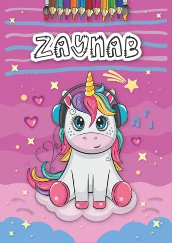Zaynab: Personalized Coloring Book for Zaynab | Theme: Unicorn ...