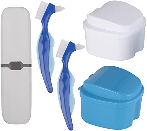Denture Case,Denture Cup with Strainer,Denture Brush and Toothbrush Box ...