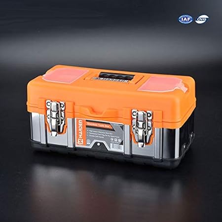 Edward Tool Stainless Steel Tool Box 16” - Small Metal Organizer Box ...