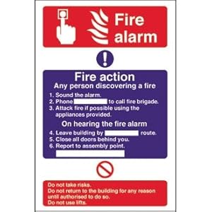 Fire Alarm / Fire Action Sign Notice (Self - Adhesive) - make everyone ...