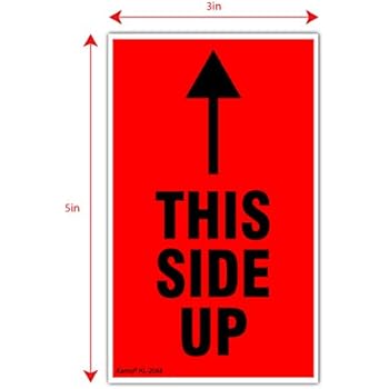 Amazon.com : Adhesive Label Preprinted This Side Up Shipping Label, 5 x ...