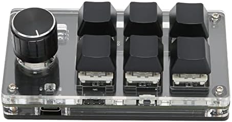 6 Keys Programmable Keypad, Mini Macro Pad Mechanical Gaming OSU Keypad 1 Knob USB Wireless ...