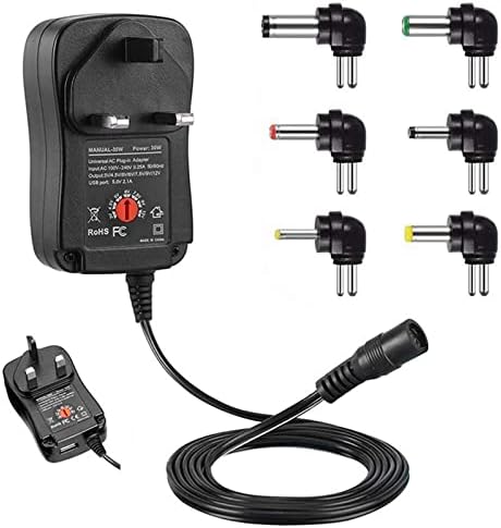 30W Universal Adapter Adjustable AC to DC 3-12V Adjustable Switching ...